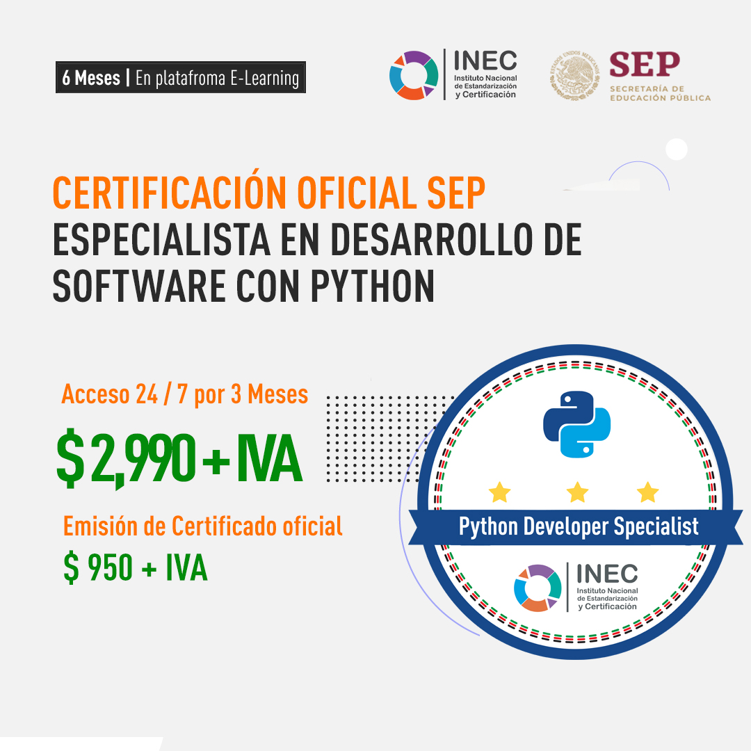Especialista en desarrollo de Software con Python – Edu Meta Campus